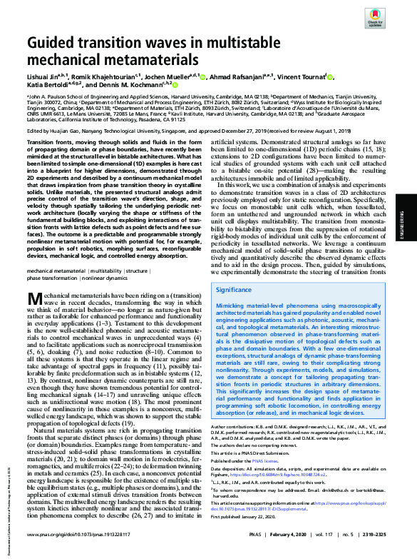 (PDF) Guided transition waves in multistable mechanical metamaterials