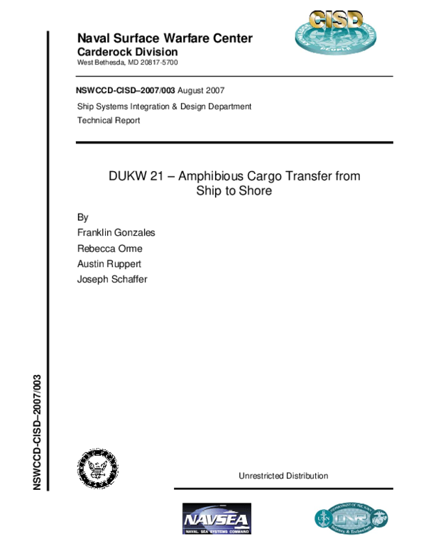 (PDF) DUKW 21 - Amphibious Cargo Transfer from Ship to Shore