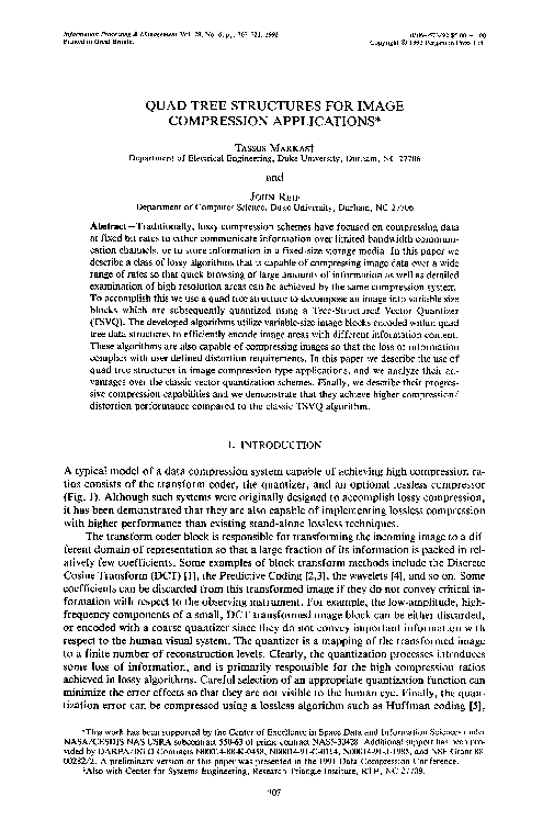 (PDF) Quad tree structures for image compression applications