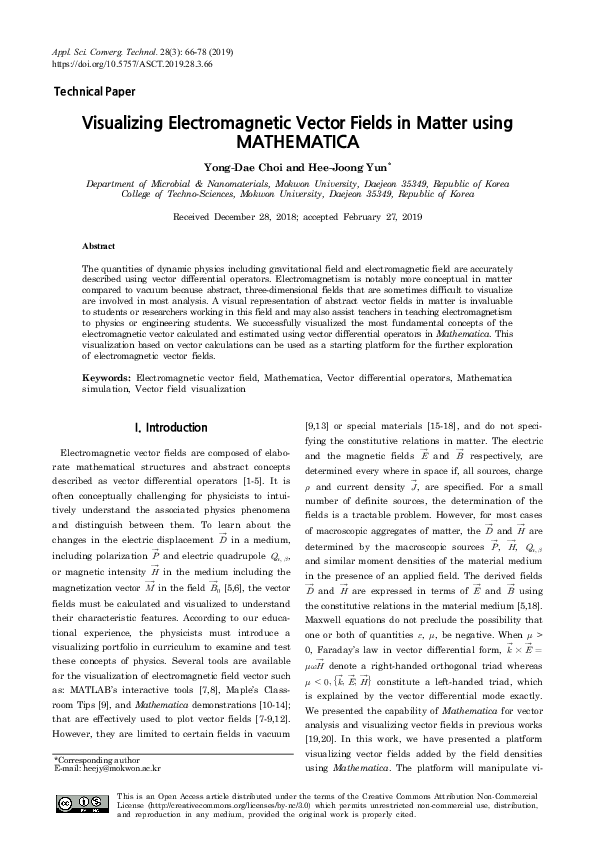 (PDF) Visualizing Electromagnetic Vector Fields in Matter using MATHEMATICA