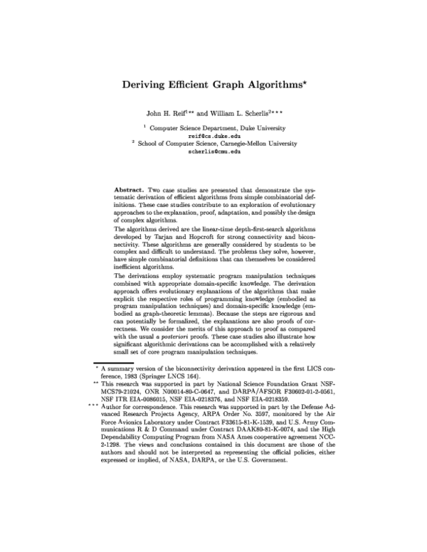 (PDF) Deriving Efficient Graph Algorithms