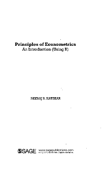 Pdf Principles Of Econometrics An Introduction Using R
