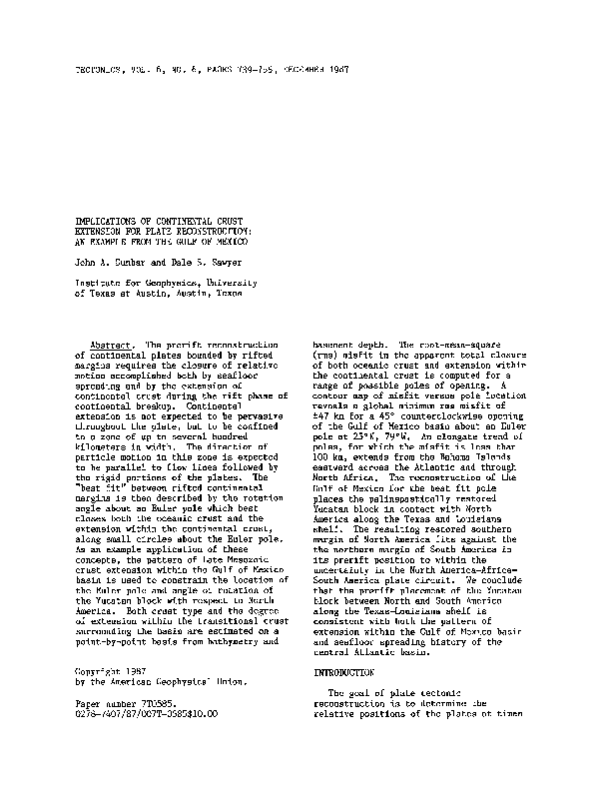 (PDF) Implications of continental crust extension for plate ...