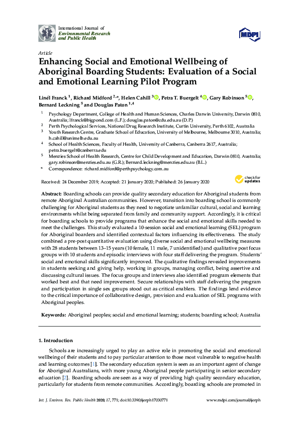 (PDF) Enhancing Social and Emotional Wellbeing of Aboriginal Boarding ...