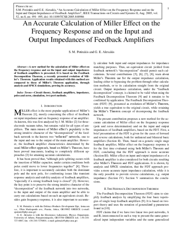 (PDF) An accurate calculation of Miller effect on the frequency ...