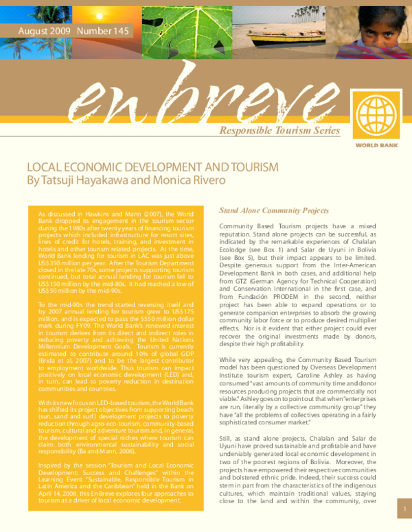 (PDF) Local Economic Development and Tourism