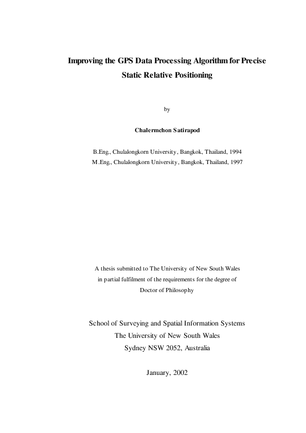 (PDF) Improving the GPS Data Processing Algorithm for Precise Static ...