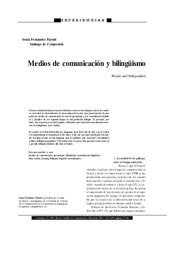 (PDF) Media and bilingualism