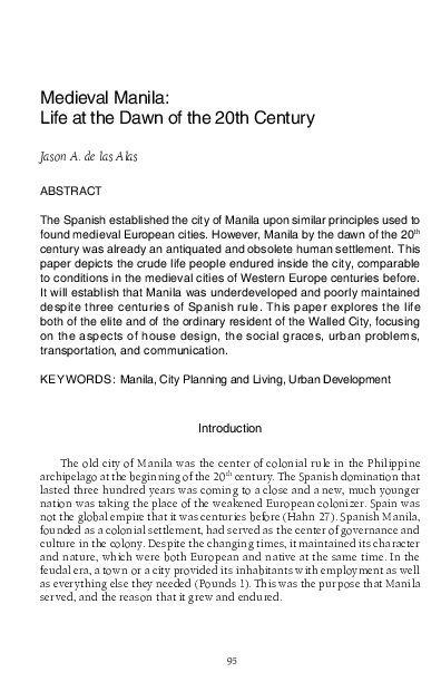 (PDF) Medieval Manila: Life at the Dawn of the 20th Century