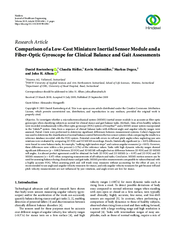 (PDF) Comparison of a Low-Cost Miniature Inertial Sensor Module and a Fiber-Optic Gyroscope for ...