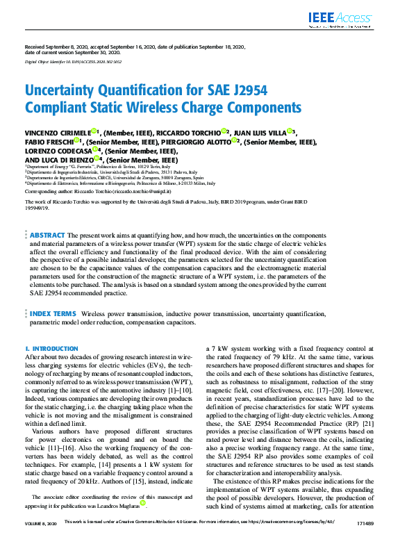 (PDF) Uncertainty Quantification for SAE J2954 Compliant Static ...