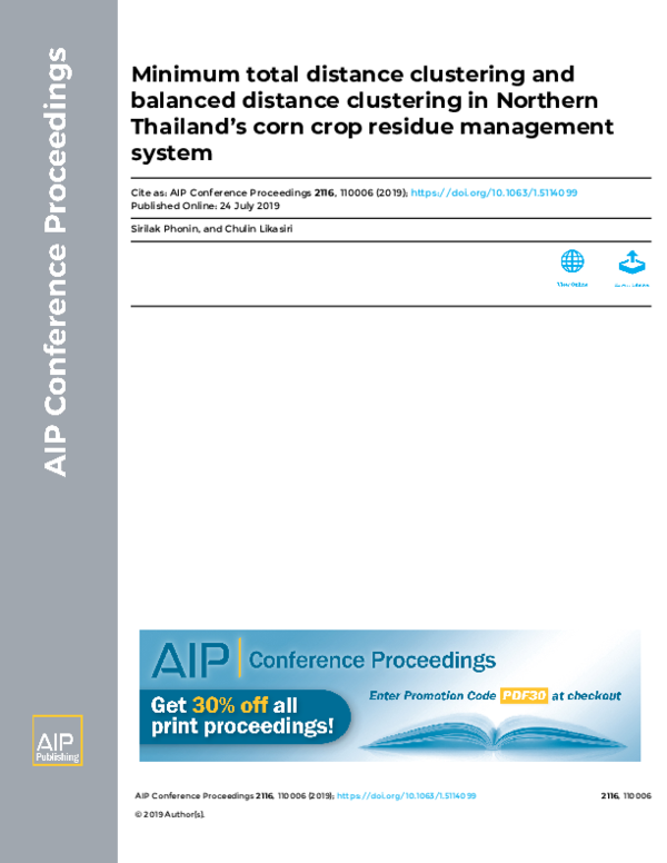 (PDF) Minimum total distance clustering and balanced distance ...