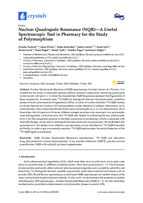 (PDF) Nuclear Quadrupole Resonance (NQR)—A Useful Spectroscopic Tool in Pharmacy for the Study ...