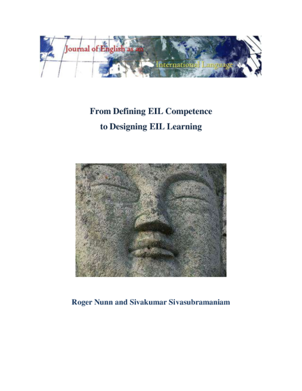 (PDF) From Defining EIL Competence to Designing EIL Learning | Roger ...