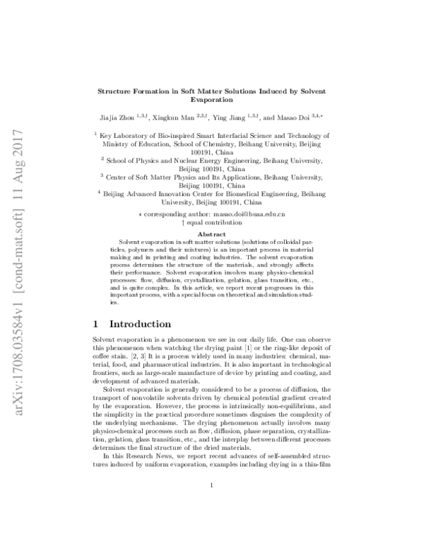 (PDF) Structure Formation in Soft-Matter Solutions Induced by Solvent Evaporation