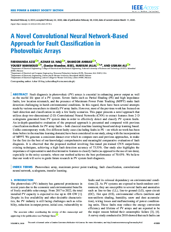 (PDF) A Novel Convolutional Neural Network Based Approach for Fault Classification in ...
