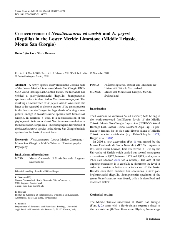 (PDF) Co-occurrence of Neusticosaurus edwardsii and N. peyeri (Reptilia ...