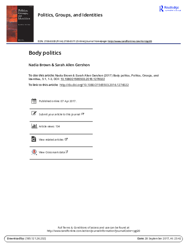 (PDF) Body politics