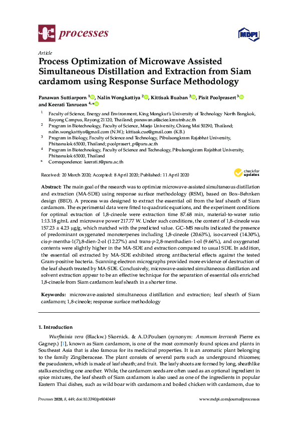 (PDF) Process Optimization of Microwave Assisted Simultaneous ...