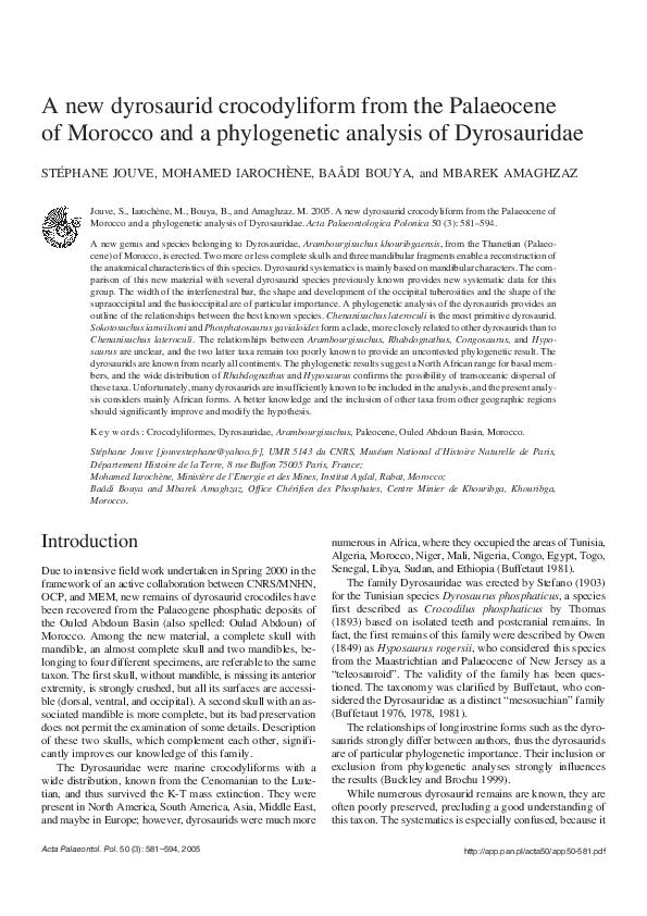 (PDF) Revision of the enigmatic crocodyliform Elosuchus felixi de ...