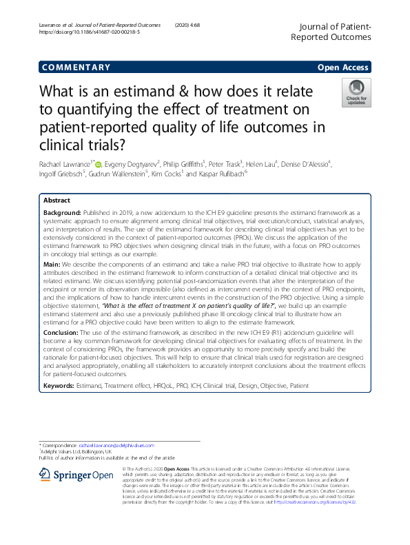 (PDF) What is an estimand how does it relate to quantifying the effect ...