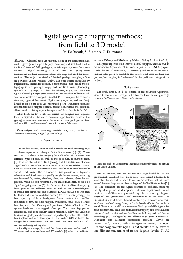 (PDF) Digital geologic mapping methods: from field to 3D model
