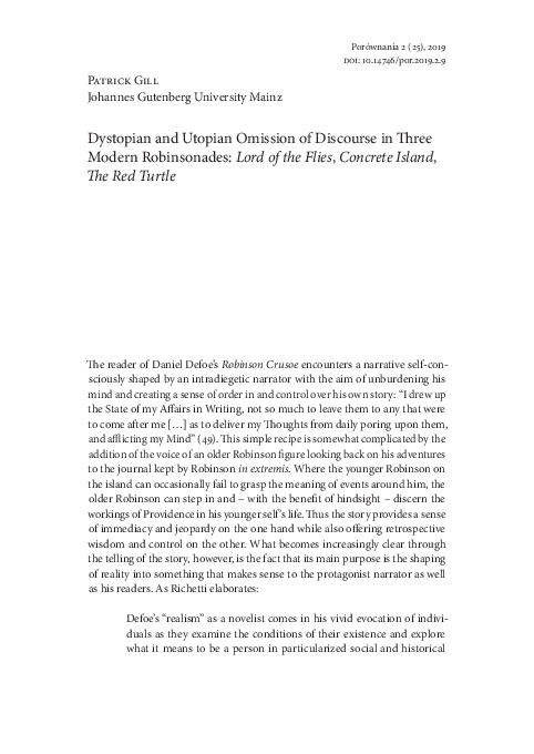 (PDF) Dystopian and Utopian Omission of Discourse in Three Modern ...