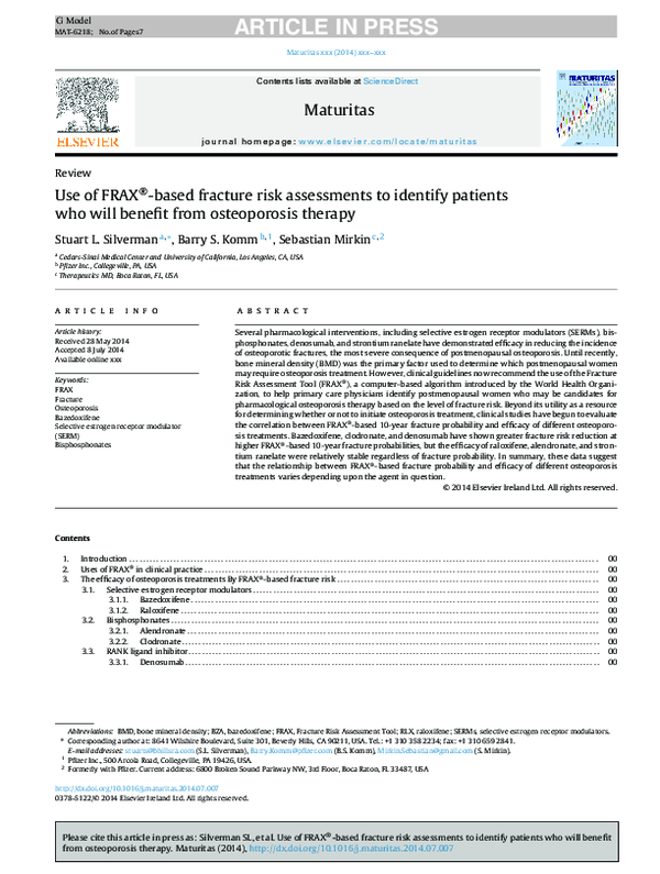 (PDF) Use of FRAX®-based fracture risk assessments to identify patients ...