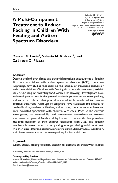 (PDF) A multi-component treatment to reduce packing in children with ...