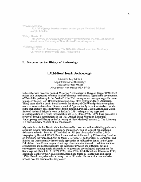 (PDF) L'Abbe Henri Breuil: Archaeologist