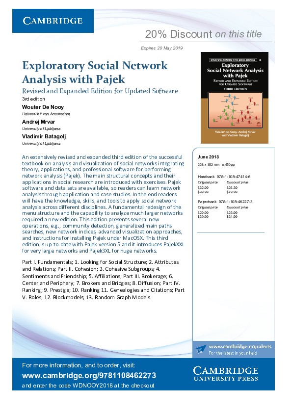 (PDF) Exploratory social network analysis with Pajek
