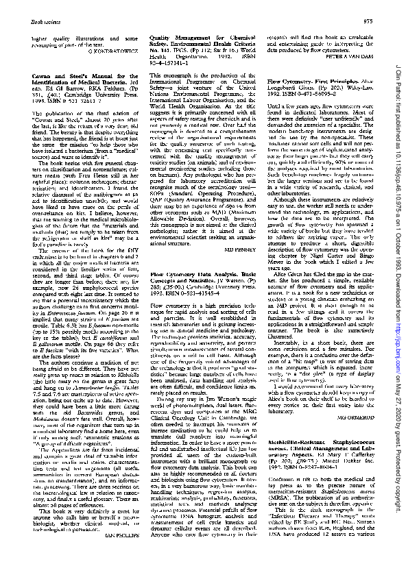 (PDF) Cowan and Steel's manual for the identification of medical bacteria