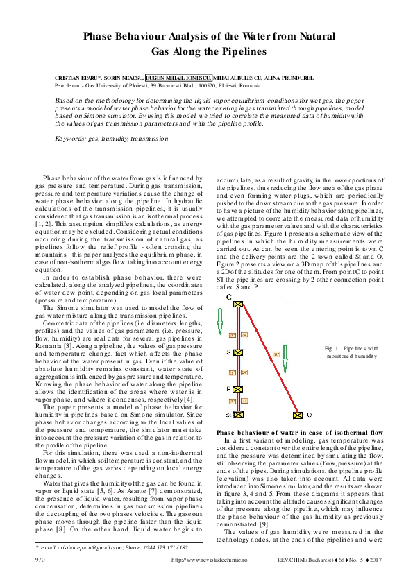 (PDF) Phase Behaviour Analysis of the Water from Natural Gas Along the ...