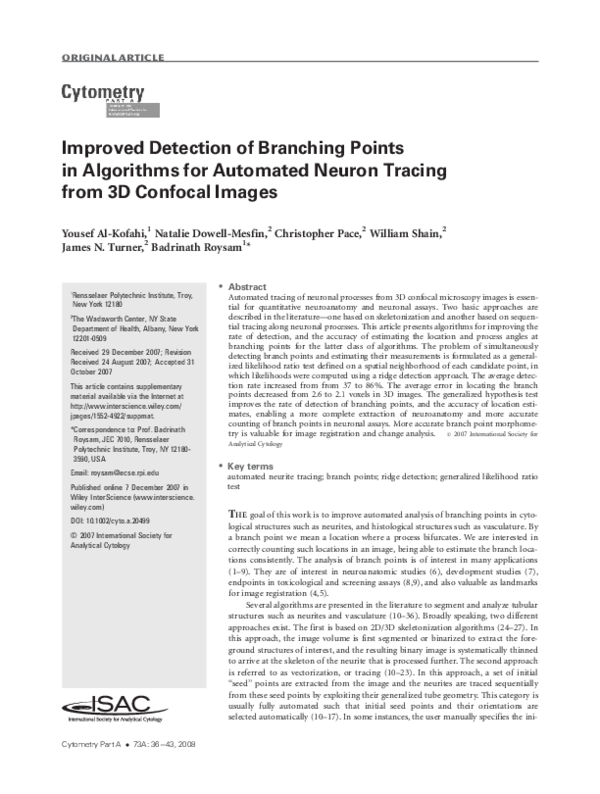 (PDF) Improved detection of branching points in algorithms for automated neuron tracing from 3D ...