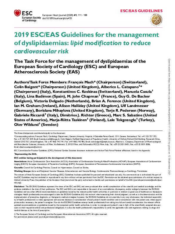 (PDF) 2019 ESC/EAS Guidelines for the management of dyslipidaemias ...