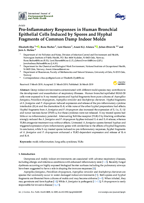 (PDF) Pro-Inflammatory Responses in Human Bronchial Epithelial Cells ...