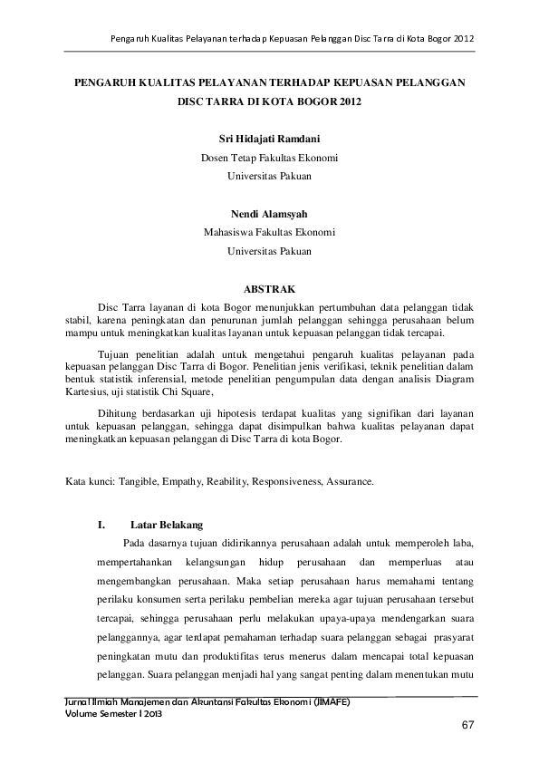 (PDF) Pengaruh Kualitas Pelayanan Terhadap Kepuasan Pelanggan Disc ...