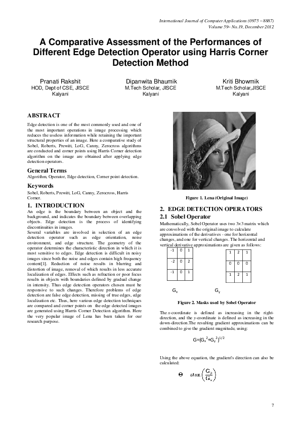 (PDF) A Comparative Assessment of the Performances of Different Edge Detection Operator using ...