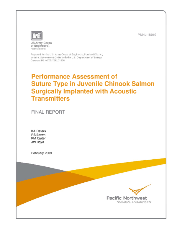 (PDF) Performance Assessment of Suture Type in Juvenile Chinook Salmon ...