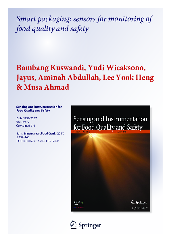 (PDF) Smart packaging: sensors for monitoring of food quality and safety