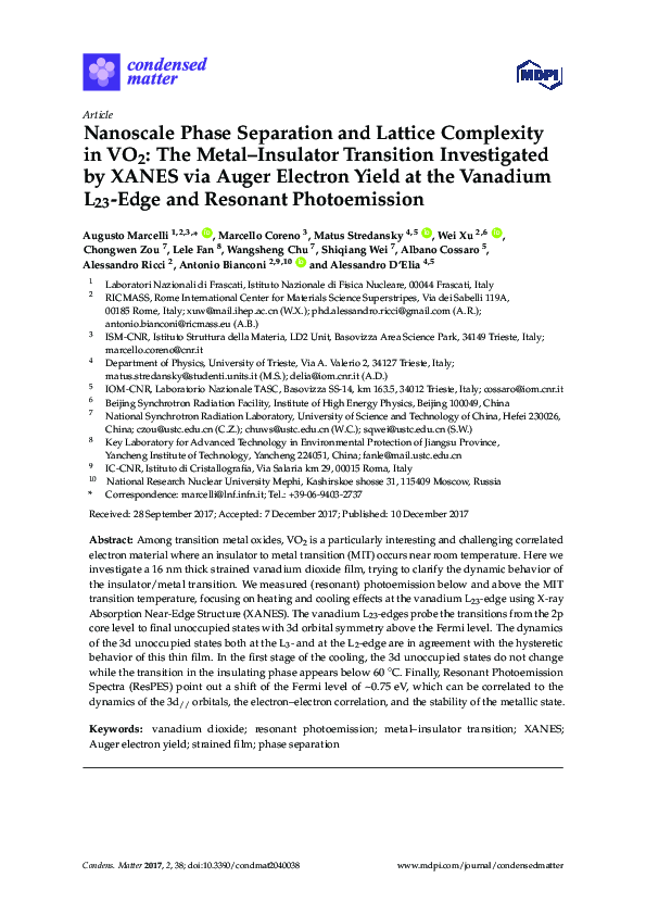 (PDF) Nanoscale Phase Separation and Lattice Complexity in VO2: The ...