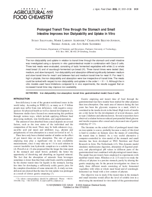 (PDF) Prolonged Transit Time through the Stomach and Small Intestine ...