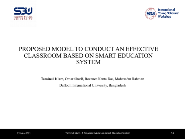 (PPT) PROPOSED MODEL TO CONDUCT AN EFFECTIVE CLASSROOM BASED ON SMART ...