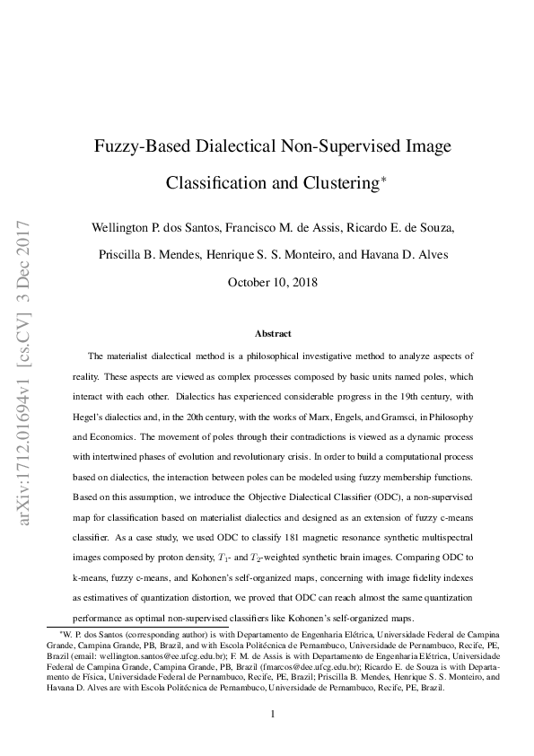(PDF) Fuzzy-based dialectical non-supervised image classification and clustering