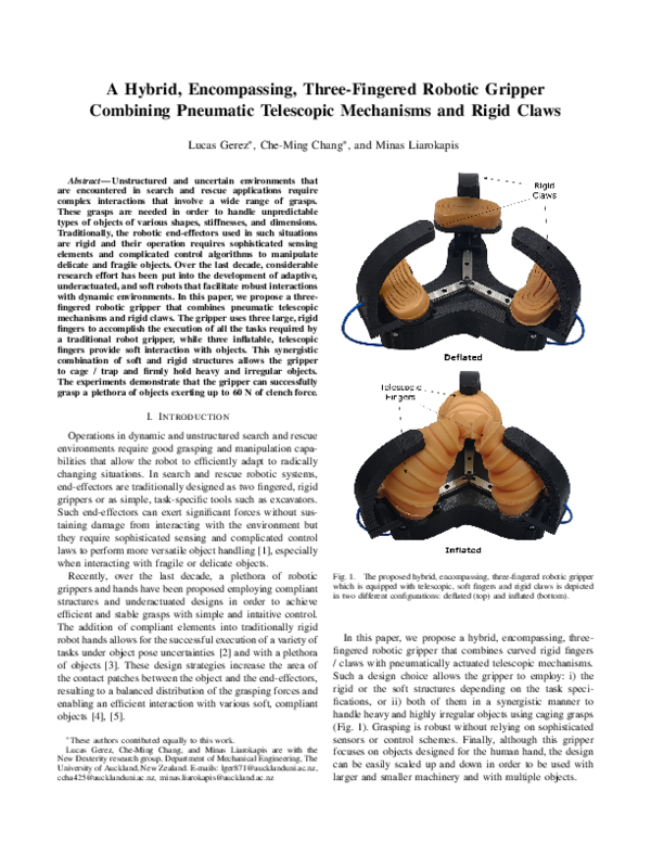 (PDF) A Hybrid, Encompassing, Three-Fingered Robotic Gripper Combining Pneumatic Telescopic ...
