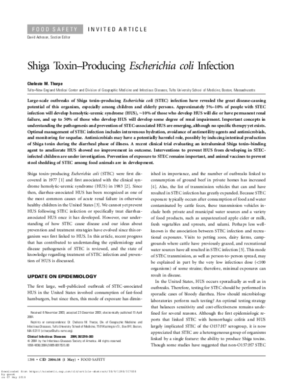 (PDF) Shiga Toxin producing Escherichia Coli Infection | Prasanna Rajan ...