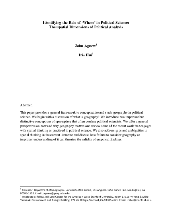 PDF Identifying The Role Of Where In Political Science The Spatial Dimensions Of Political pdf-identifying-the-role-of-where-in-political-science-the-spatial-dimensions-of-political