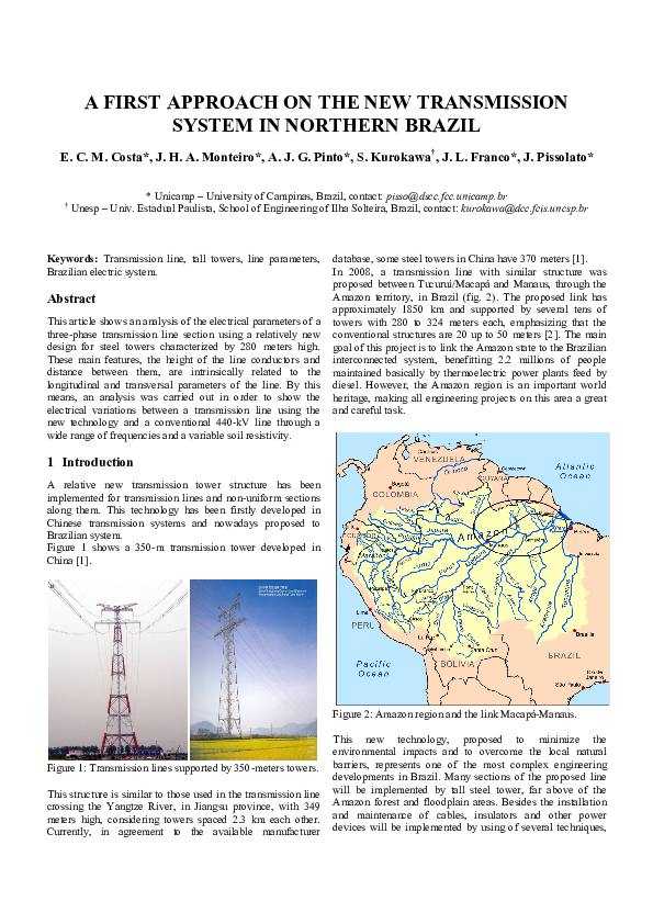 (PDF) A first approach on the new transmission system in northern ...
