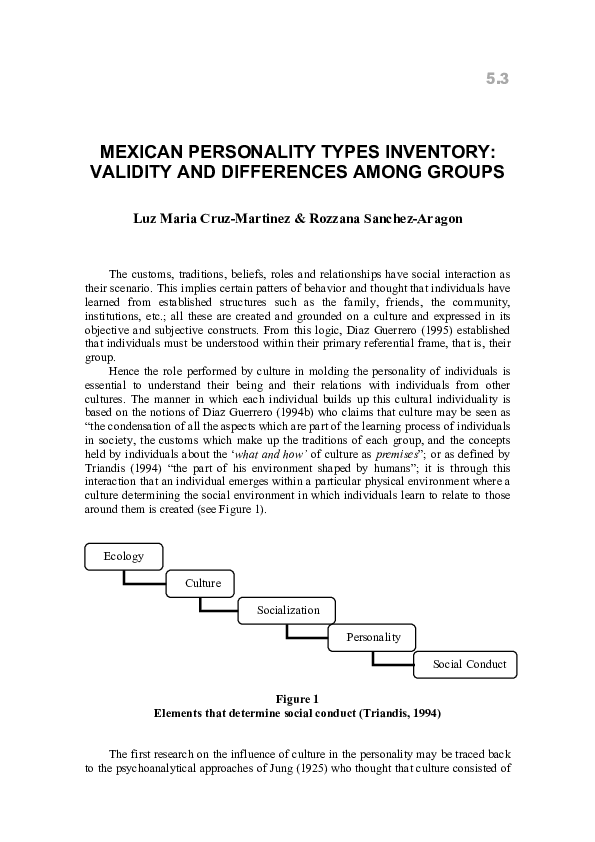 (PDF) Mexican Personality Types Inventory: Validity and Differences ...