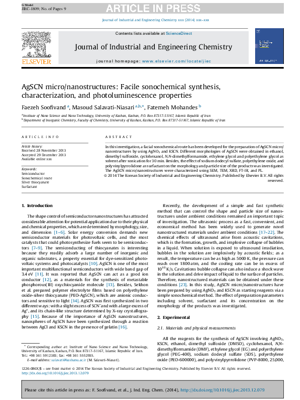 (PDF) AgSCN micro/nanostructures: Facile sonochemical synthesis ...